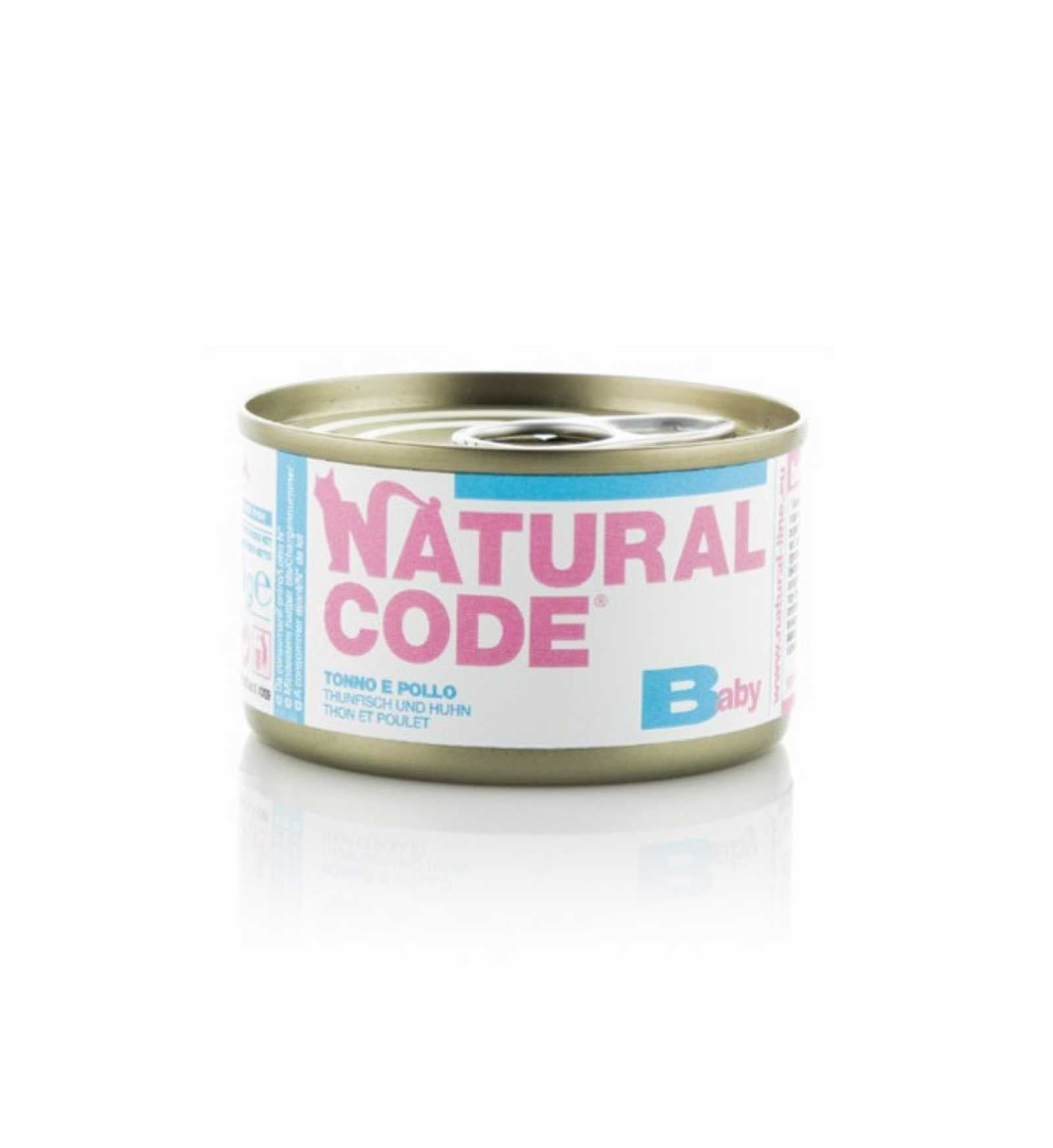 NATURAL CODE GATTO KITTEN BABY TONNO E POLLO DA 85 GR IN LATTINA ...