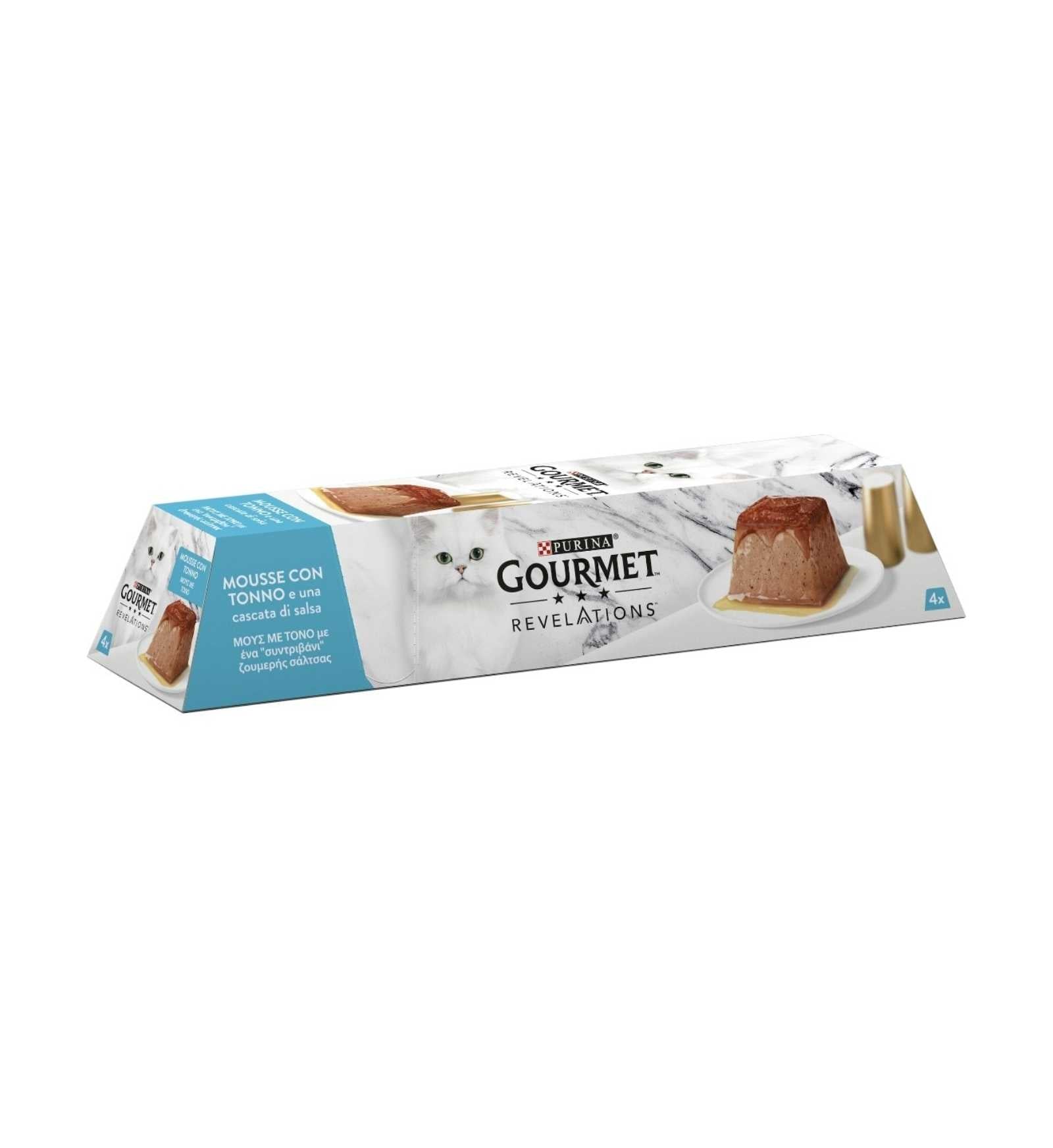 PURINA GATTO GOURMET REVELATIONS MOUSSE AL PESCE OCEANICO 4 CONFEZIONI ...
