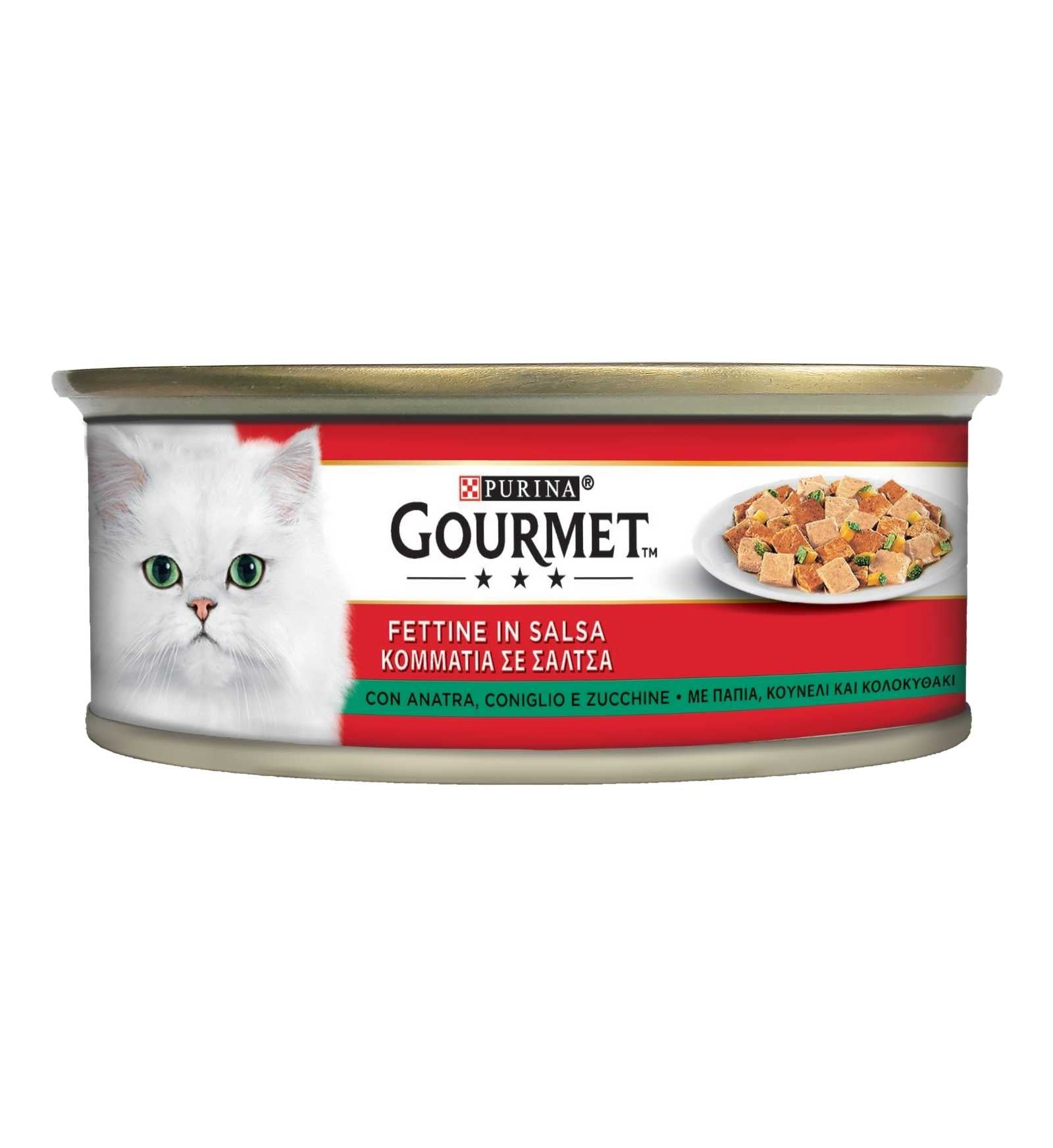 PURINA GOURMET GATTO ALL' ANATRA CONIGLIO E ZUCCHINE DA 195 GR IN LATT ...